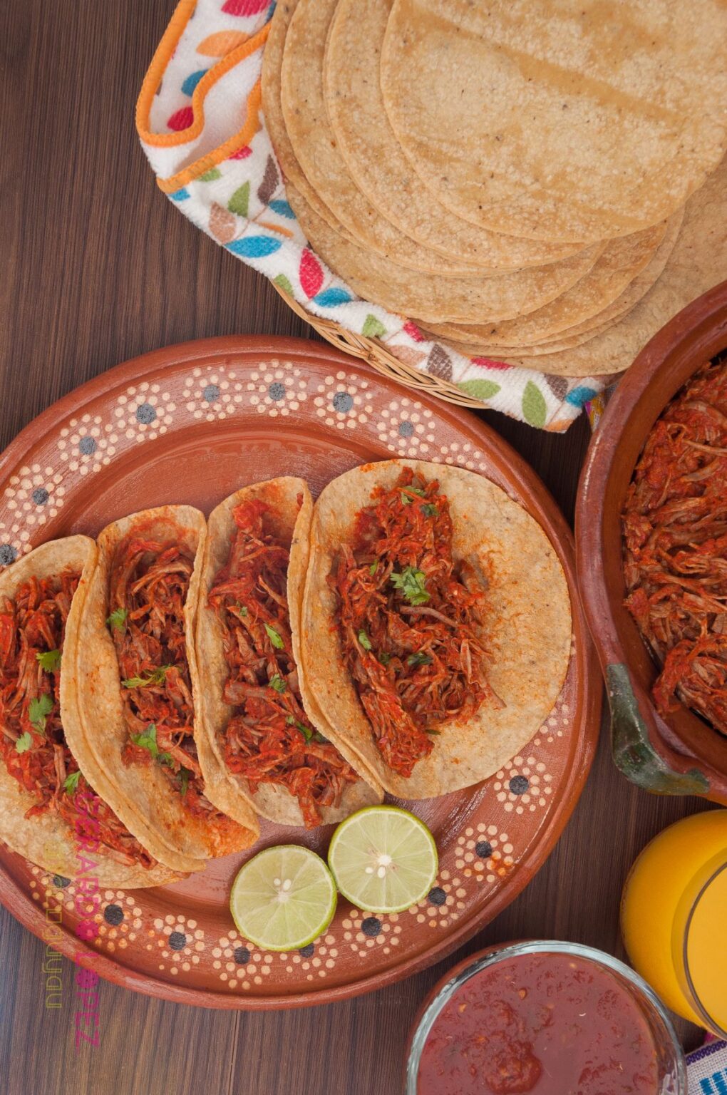 Guajillo shredded beef tacos - Gerardo Lopez